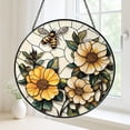 Decorative Bee Wildflower Window Hanging Stained Glass Style Suncatcher ...