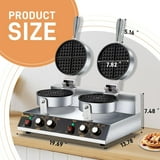 Zimtown Commercial Waffle Maker Double Heads 110V 2400W Non-stick Round ...