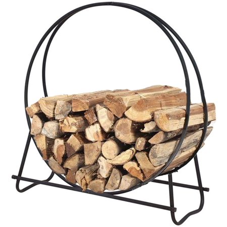 Ring Wrought Iron Firewood Rack, Outdoor Match Storage Rack, Wood Frame ...