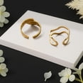 4Pcs 4 Styles Alloy Cuff Finger Rings Golden 10.5~14mm Adjustable 1pc ...