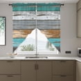 Coastal Style Swag Valances for Windows 36 inches Long, Retro Green ...