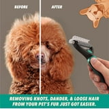 Ruff 'n Ruffus Double Sided Pet Rake Brush | Reduces Shedding + Free ...