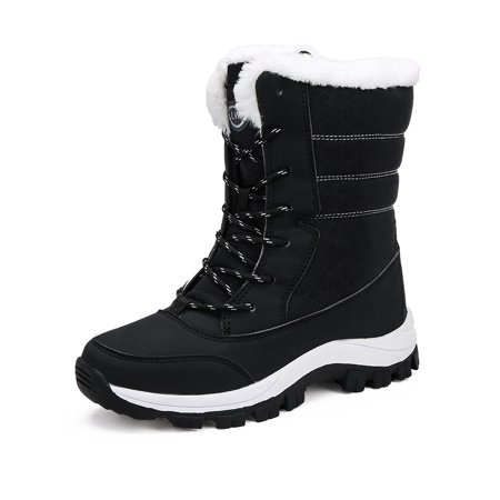 Woobling Womens Breathable Mid Calf Boot Cold Weather Slip Resistant ...