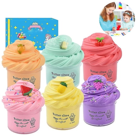 Fluffy Putty Slime Kits Rainbow Charms Diy Butter Slime Crafts Set ...