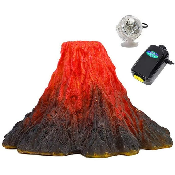 Tank Decoration Volcano Ornament Lava Explo Aquarium Decorations with ...