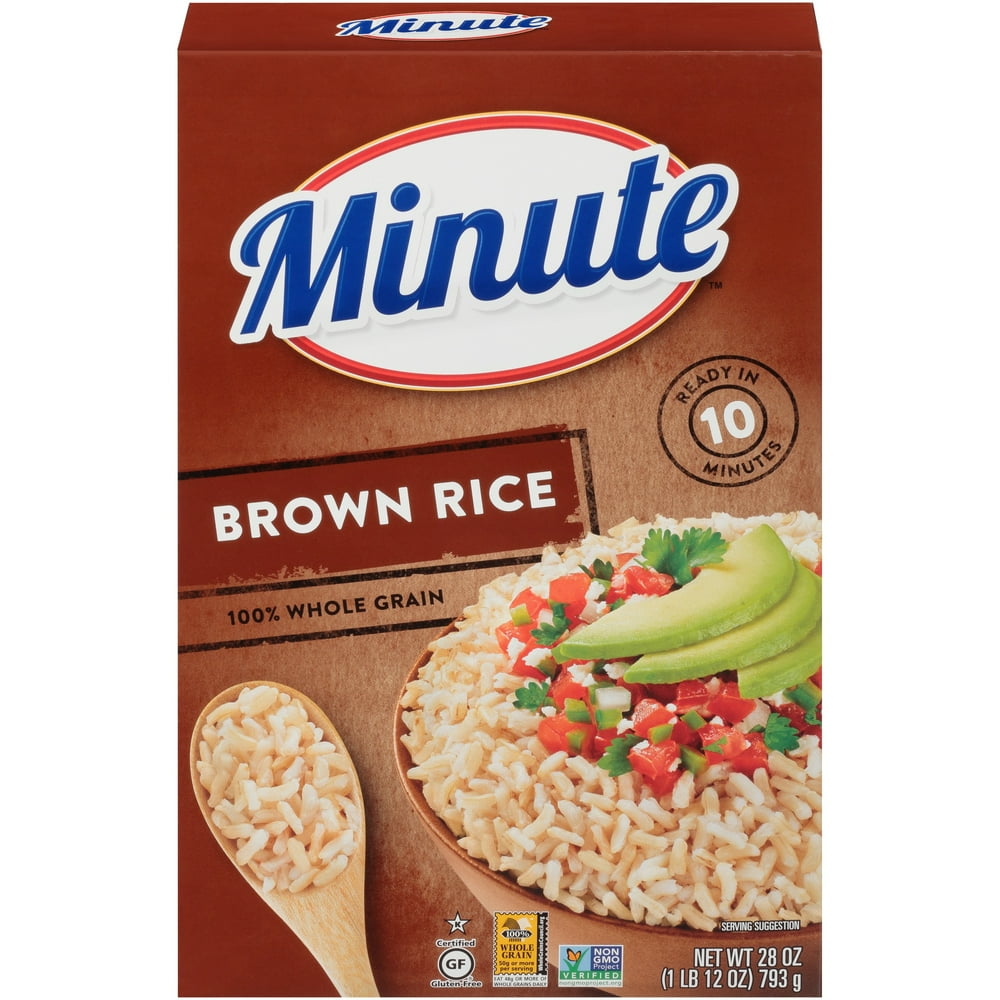 Minute Instant Brown Rice, Rich & Nutty 100% Whole Grain Quick Rice, 28 ...