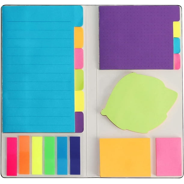 HTAIGUO Divider Sticky Notes Set Bright Assorted Colors & Sizes Planner ...