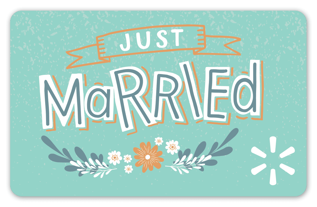 Just Married Aqua Walmart Gift Card - Walmart.com