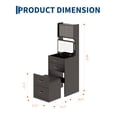 3-in-1 Compact Vanity Desk with Turnover Top Mirror and 3-Color LED ...