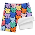 CAIVO Summer Girls Boys Bowknot Print Swim Shorts For Kids Beachwear ...