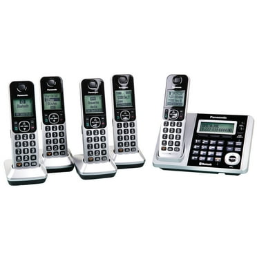 AT&T CL82557 Cordless Phone, 5 Handset System with Caller ID, Rose Gold ...