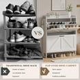 Shoe Cabinet Storage for Entryway, Narrow Shoe Rack Cabinet with 2 Flip ...