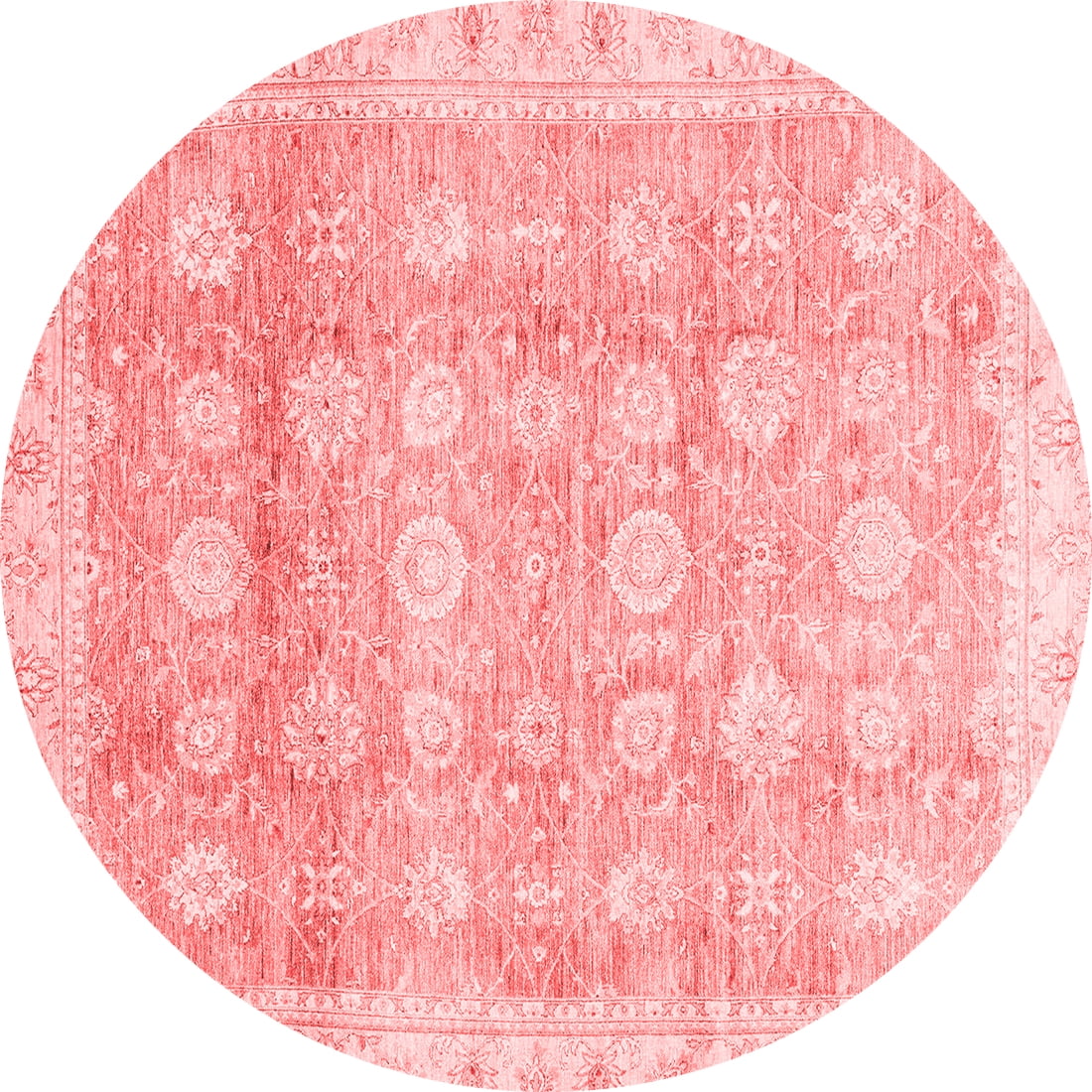 Ahgly Company Indoor Round Oriental Red Traditional Area Rugs, 8' Round ...