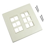 Construct Pro 12-Port Keystone Wall Plate with Screwless Face (Double ...