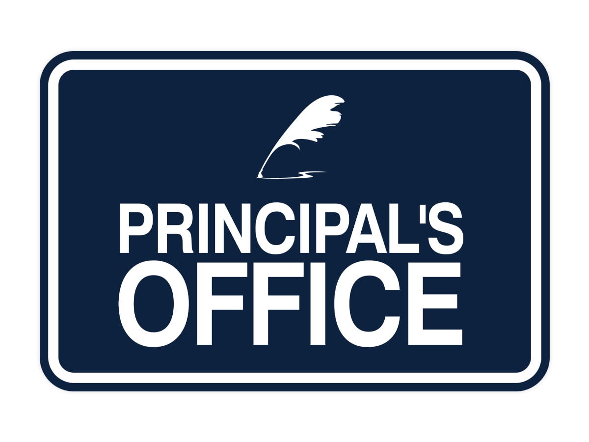 Signs ByLITA Classic Framed Principal's Office Sign (Navy Blue / White ...