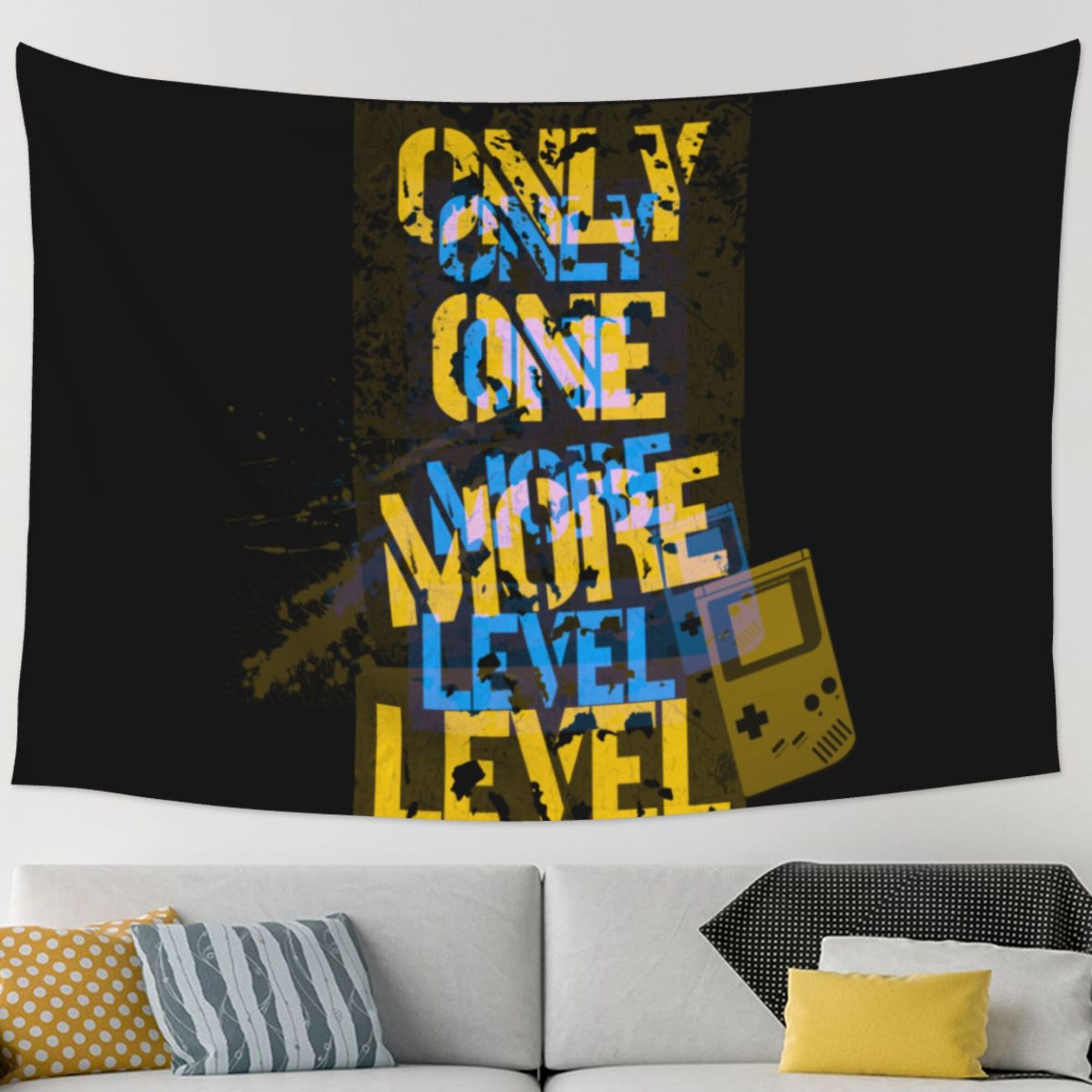 TEQUAN Cartoon Yellow Game Console Sticker Pattern Large Tapestry ...