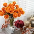4 Bundles Artificial Fall Fake Mums Faux Silk Small Chrysanthemum Ball ...