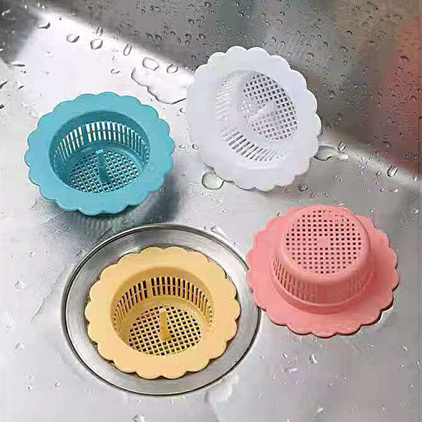 Reheyre Sink Drain Strainers - 4-Piece Set of Hollow Out Fine Mesh ...