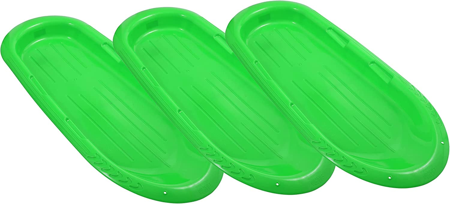 Superio Toboggan Snow Sled for Kids and Adults, Pack of 3 Heavy Duty ...
