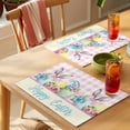 Easter Bunny Placemats Set of 1, Colorful Eggs Pink Rose Flower Bow ...