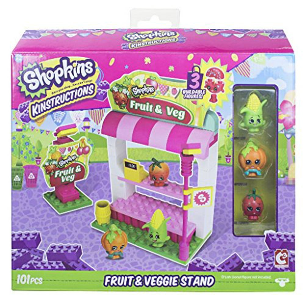 The Bridge Direct Shopkins Kinstructions Fruit & Veggie Stand - Walmart ...