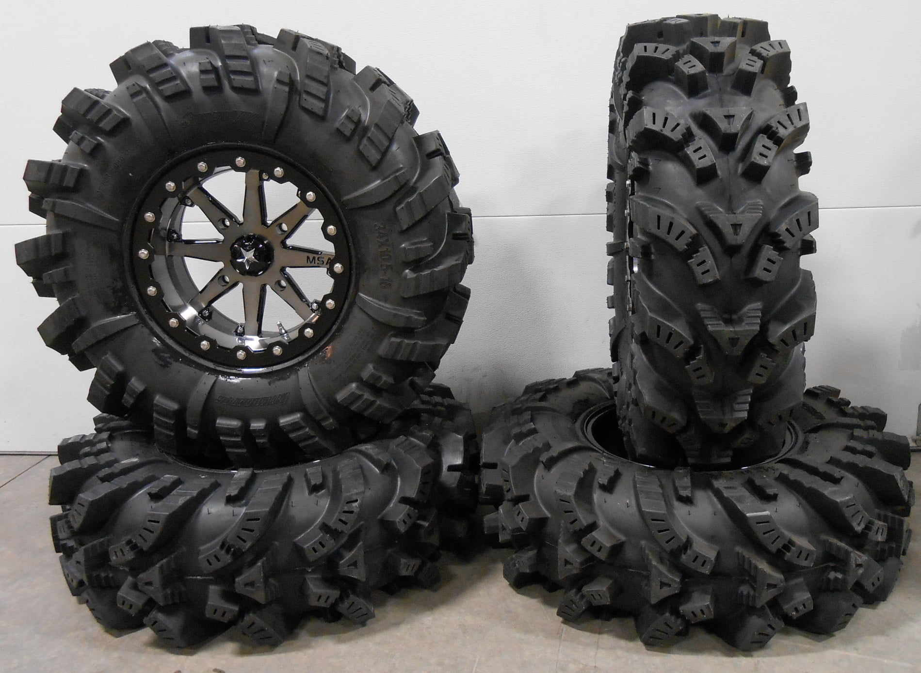 MSA Lok 15" ATV Wheels 34" Intimidator Tires Can-Am Commander Maverick ...
