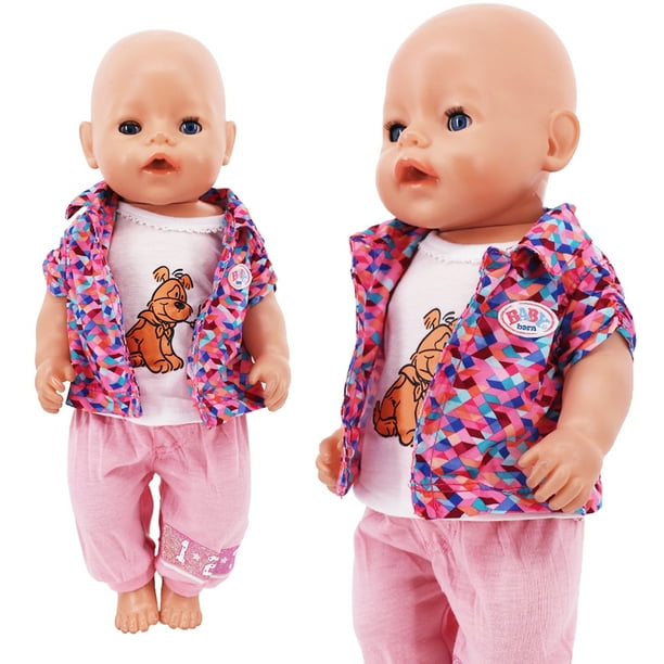 Handmade Kawaii Pajamas Daily Suit For 43 Cm Born Baby Reborn Doll ...