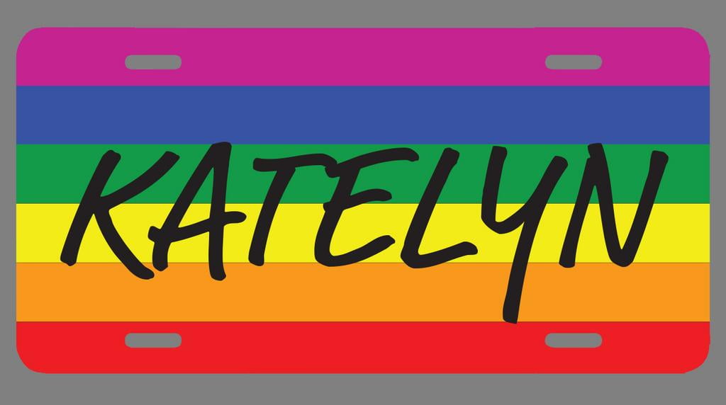 Katelyn Name Pride Flag Style License Plate Tag Vanity Novelty Metal ...