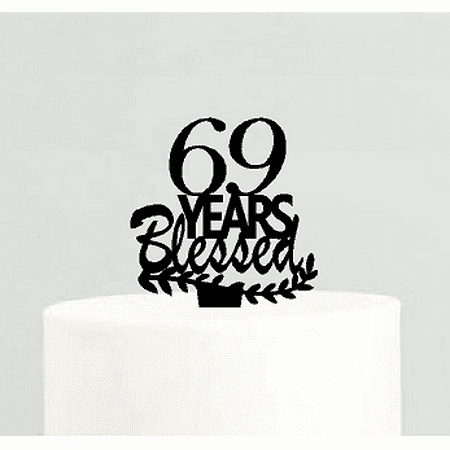 69th Birthday / Anniversary Blessed Years Cake Decoration Topper ...