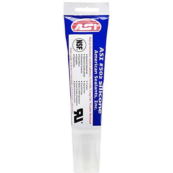 ASI 502 Clear Food Grade 100% RTV Silicone Sealant, 2.8 Oz Squeeze Tube ...