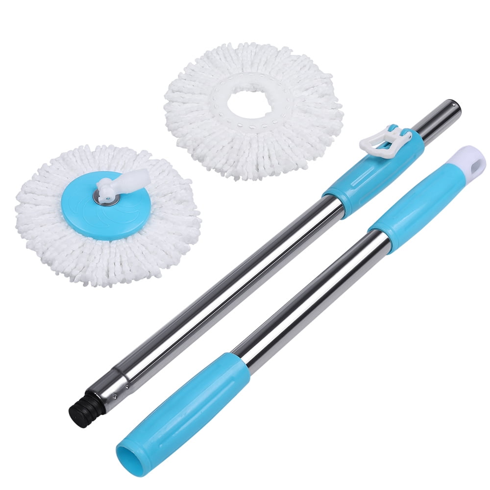 360 Spin Mop Pole Handle With Two Microfiber Head Refills Replacements ...
