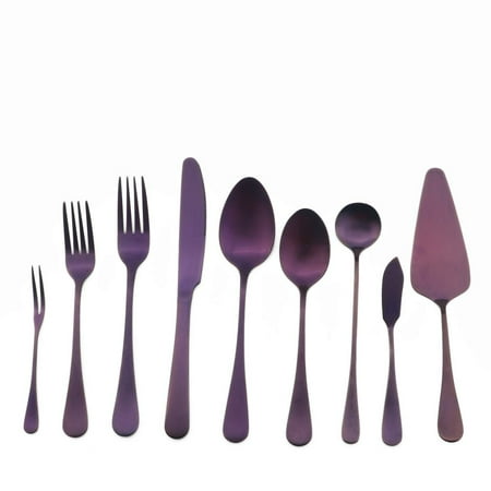 Gugrida Purple Silverware Set 31-Piece Stainless Steel Flatware Cutlery ...