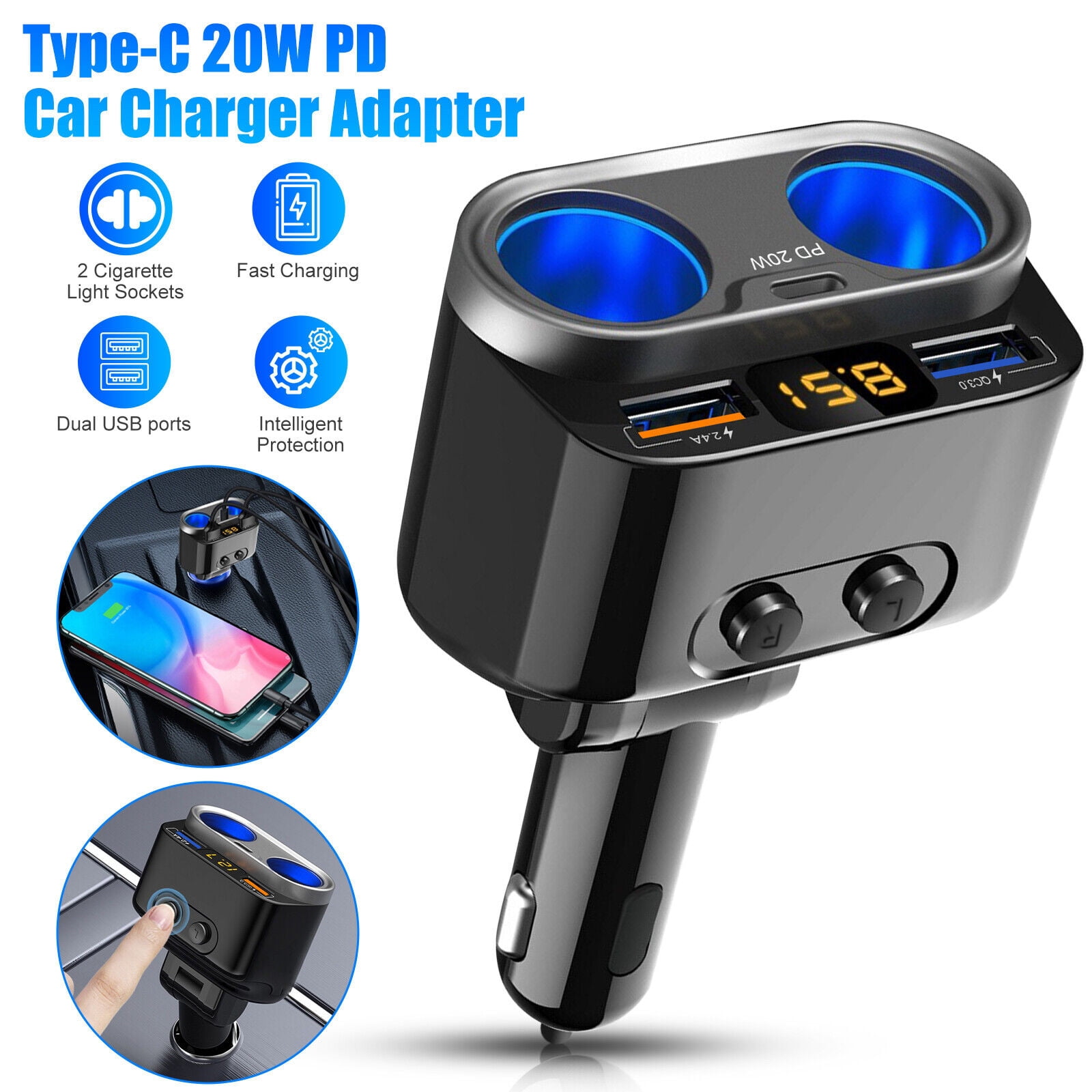 Click here for Edtara Car Cigarette Lighter Socket Splitter C47pq... prices