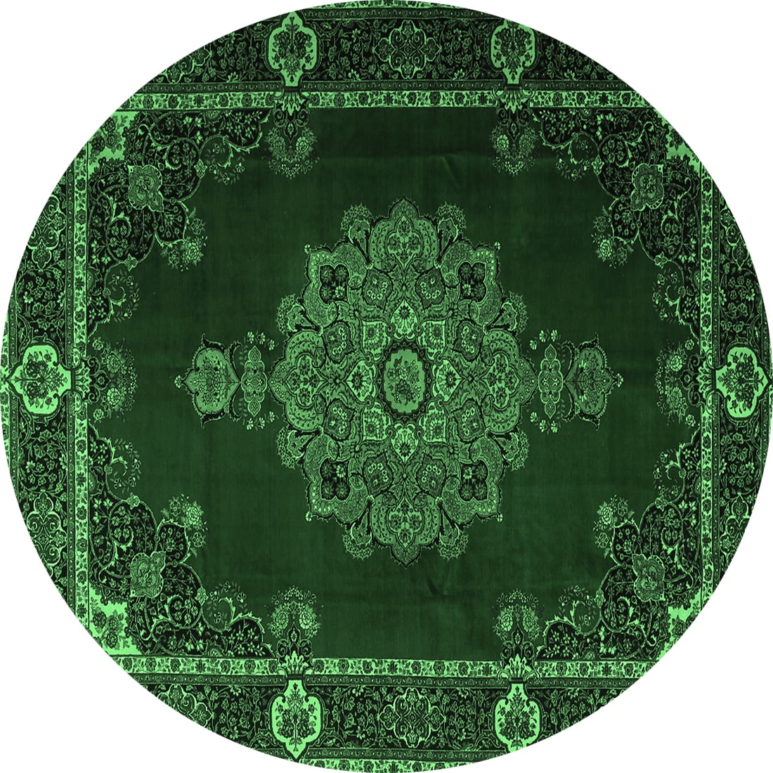 Ahgly Company Indoor Round Persian Emerald Green Traditional Area Rugs ...