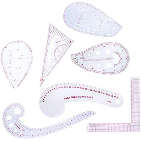 7 Stlye Fashion Ruler Set Vary Form Curve French Curve Pattern Grading ...