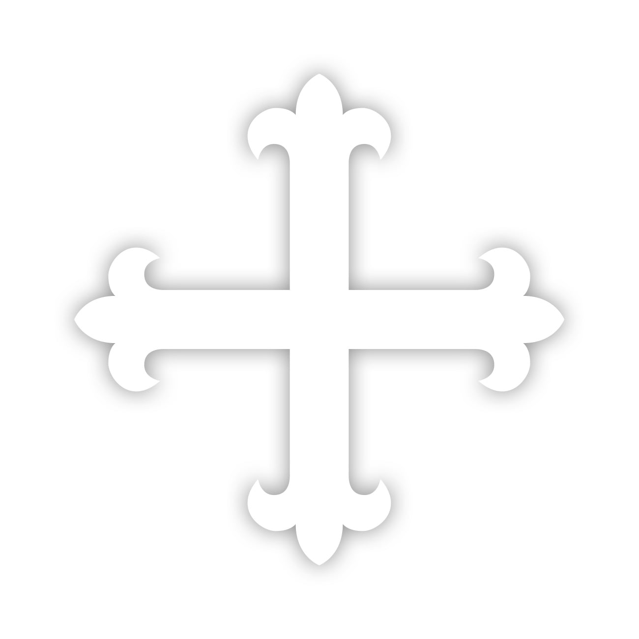 Cross Fleury Sticker Decal Die Cut - Self Adhesive Vinyl - Weatherproof ...