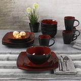 Gibson Soho Lounge 16-Piece Square Stoneware Dinnerware Set in Red ...