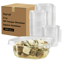 Karat 12oz PET Tamper Resistant Square Container, Clear - 400 pcs ...