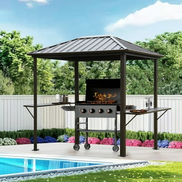 Hardtop Grill Gazebo 5x8 - Permanent Outdoor Pavilion with Galvanized ...