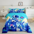 Blue Robot Queen Bedding Set,Cartoon Machine Robot Comforter Set ...