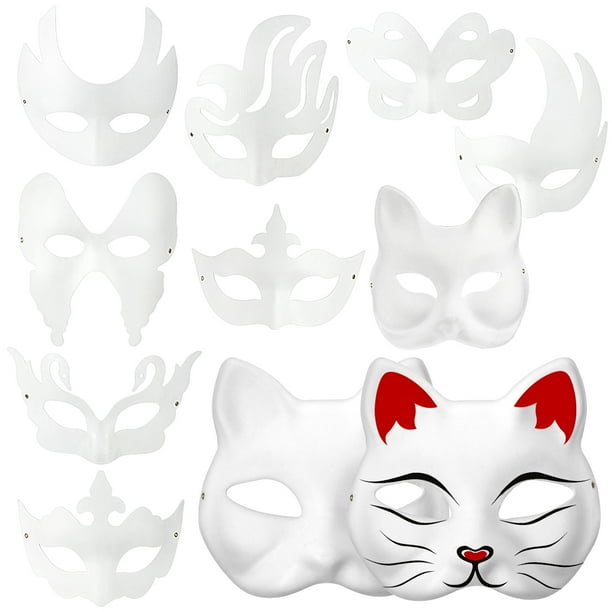 20 piezas máscaras de Cosplay DIY sin pintar máscaras de mascarada ...