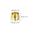 Uxcell 1/4 Inch Tube OD Brass Compression Sleeves Ferrules Brass ...