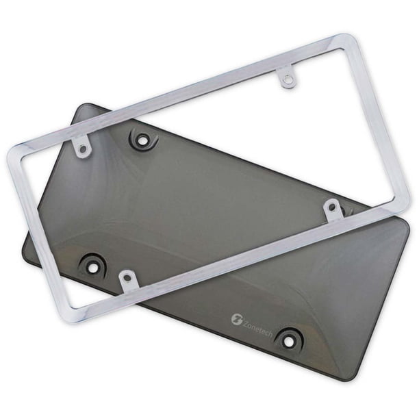 Zone Tech Clear License Plate Cover Shield Frame Combo - License Plate ...