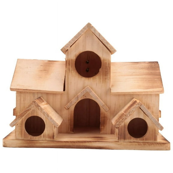 Wooden Bird Houses for Outside Hanging Clearance,6 Hole Handmade ...