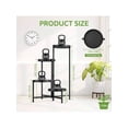 Black 4-Tier Metal Plant Stand With Round Shelves, Indoor Outdoor ...