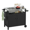 GDLF Outdoor Grill Table with Sink,Metal Outdoor Grill Cart, Outdoor ...