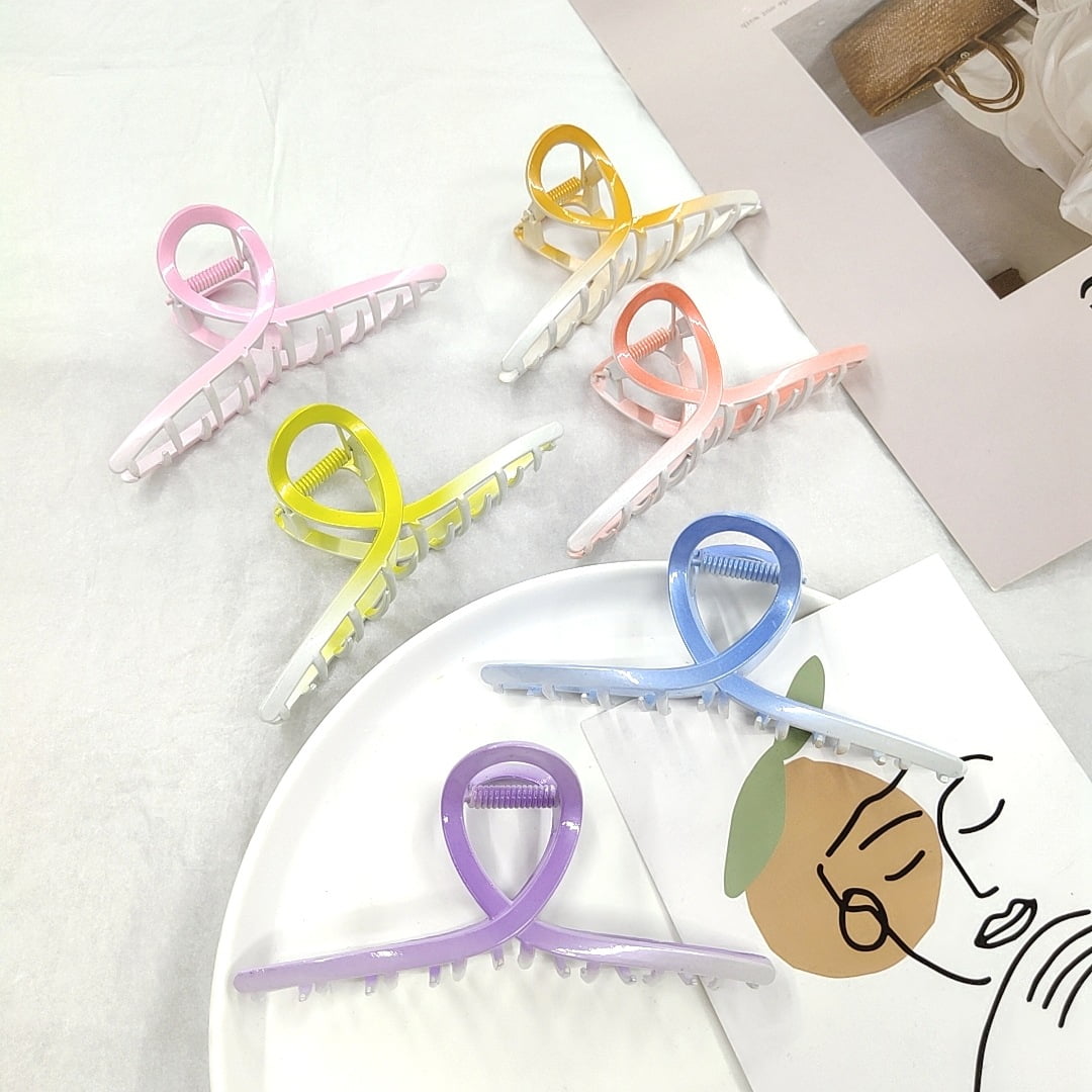 Hair Claws, Hair Clips Barrettes Metal Graudal Color Simple Cute French ...