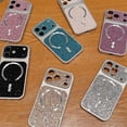 Bling Glitter Rhombus Camera Protect Diamond Magnetic Phone Case for ...