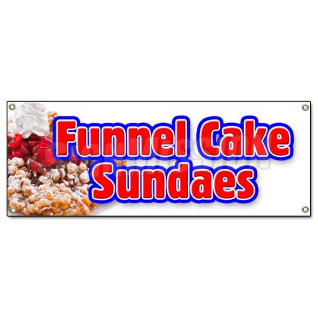 SignMission B-Funnel Cake Sundae Funnel Cake Sundae Banner Sign - Hot ...