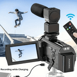 Portable Vlog Video Camera Camcorder with Microphone for YouTube, FHD ...